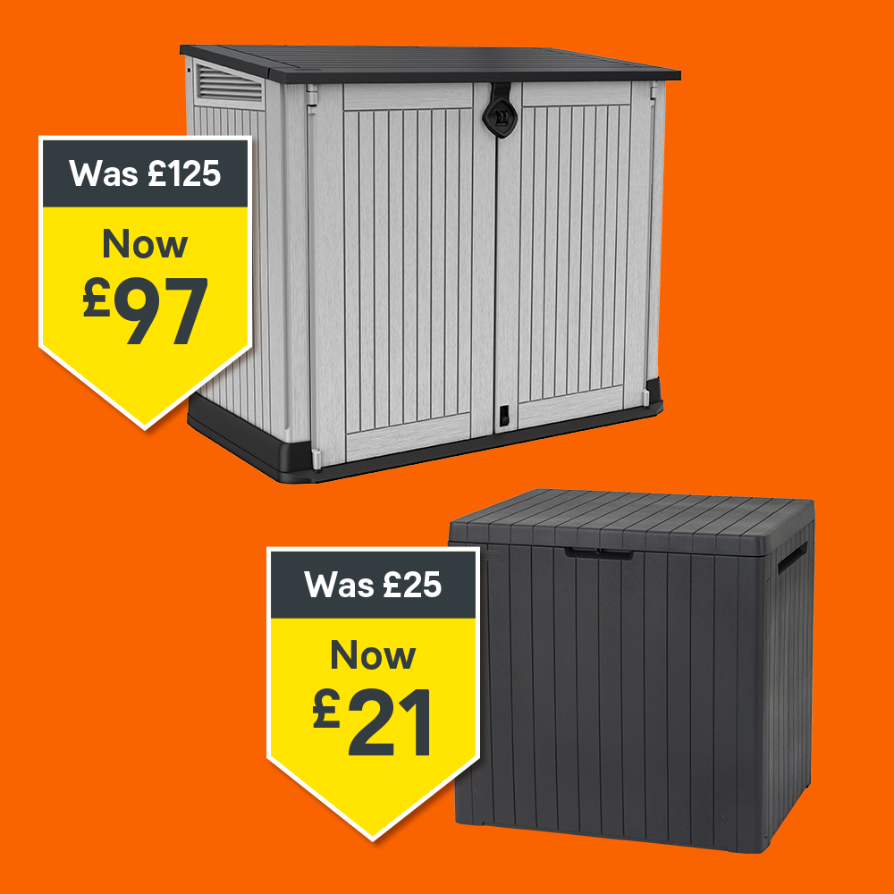 Keter Garden Storage and Keter Storage Box at B&Q